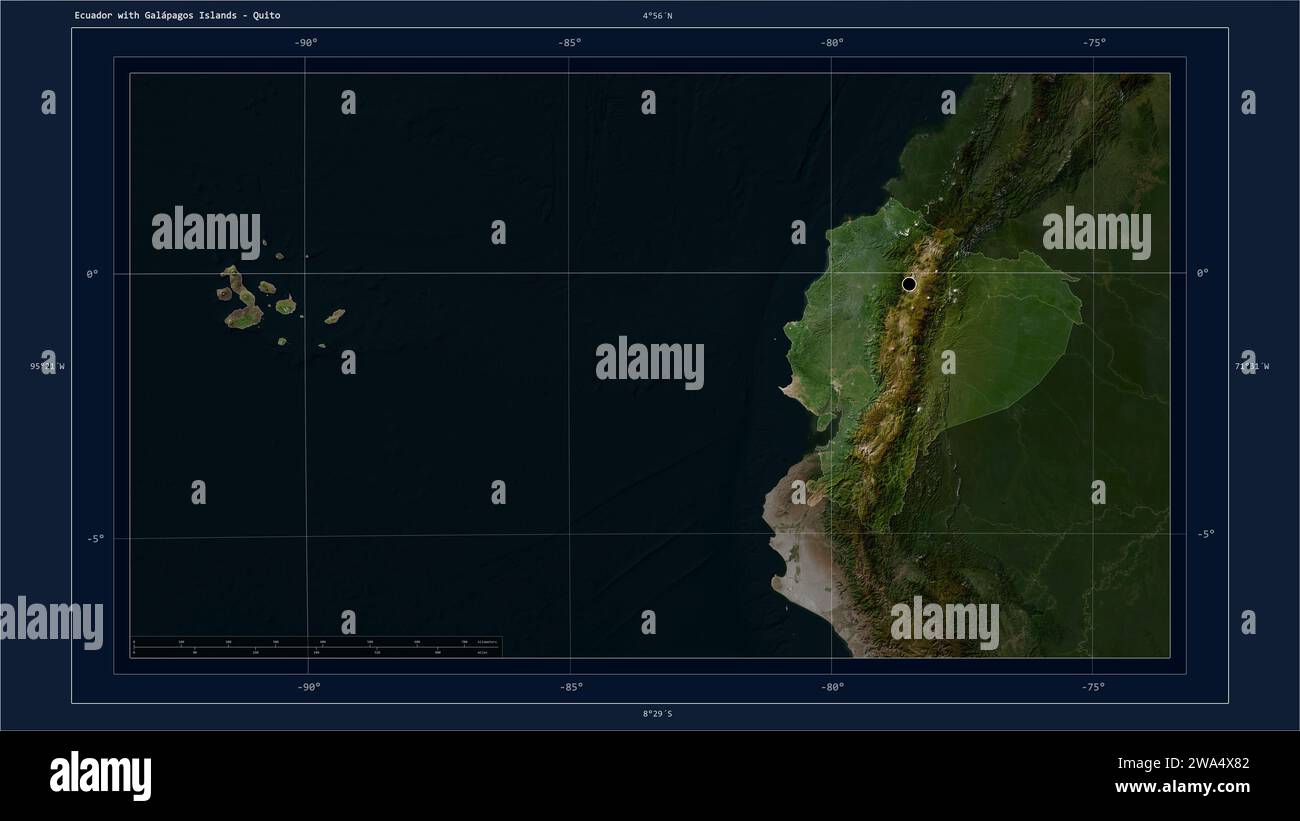 Ecuador with Galapagos Islands highlighted on a low resolution ...