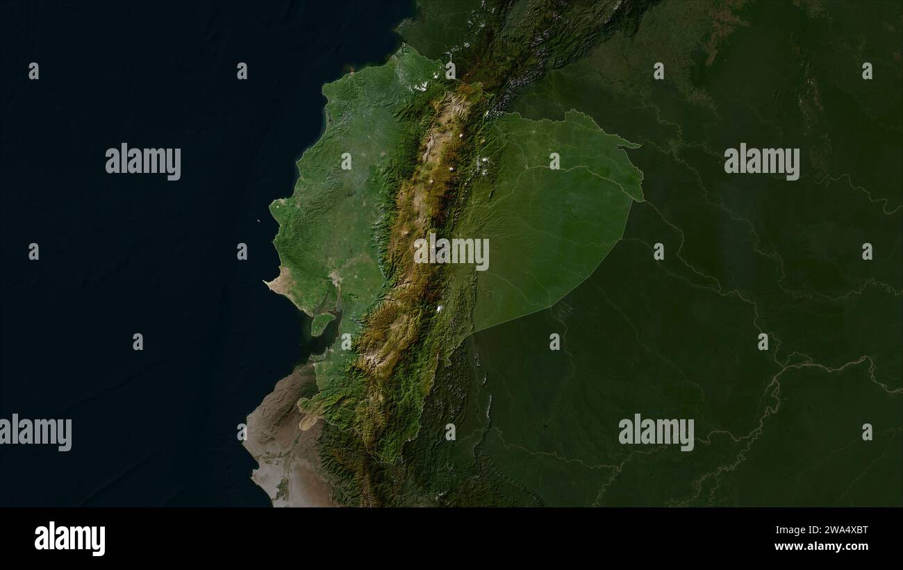Ecuador highlighted on a low resolution satellite map Stock Photo - Alamy