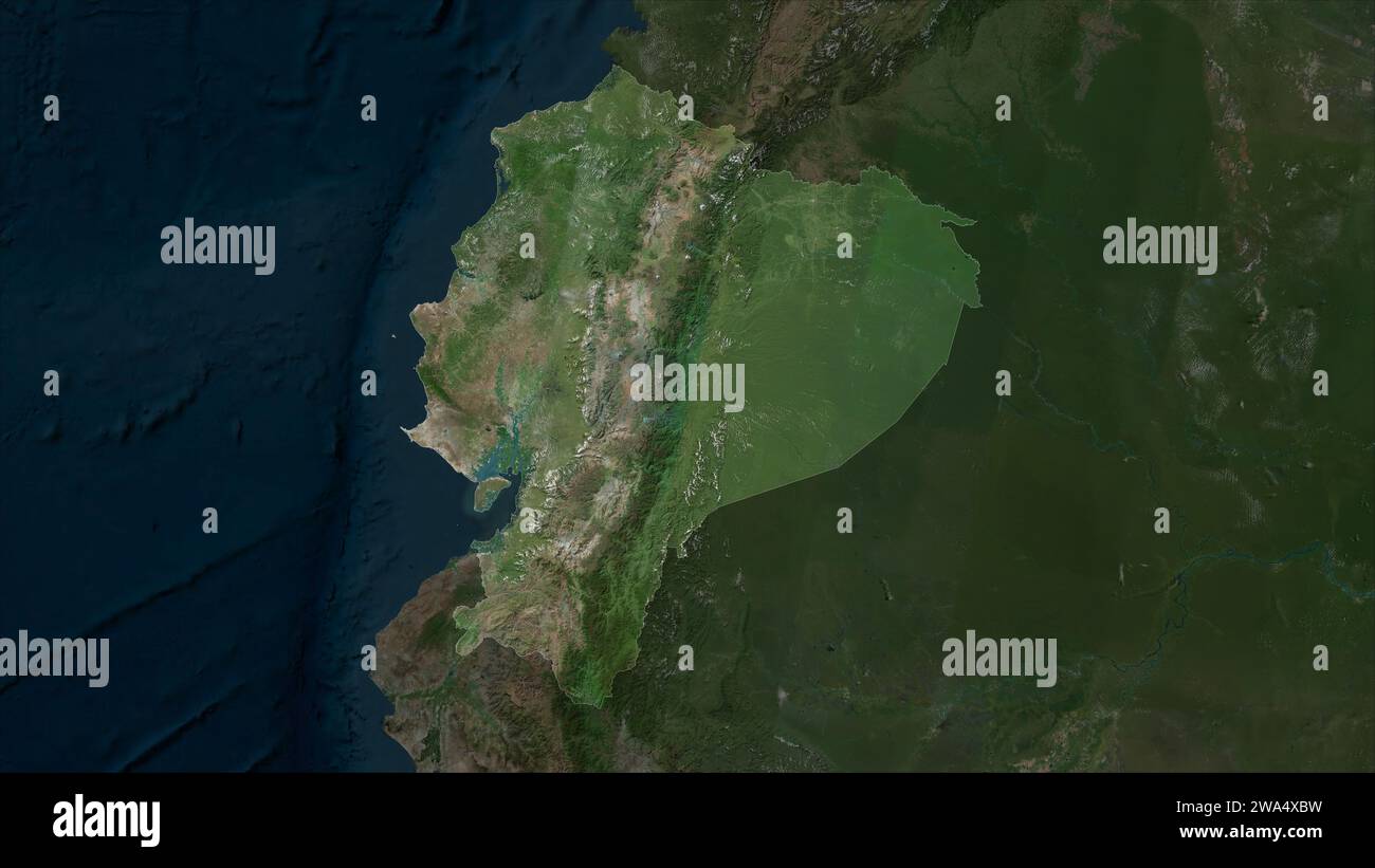 Ecuador highlighted on a high resolution satellite map Stock Photo - Alamy