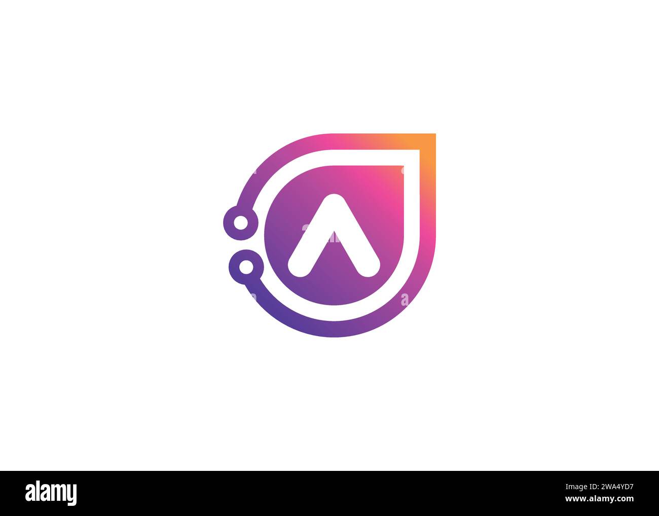 Letter A Technology vector monogram logo design template. Letter A molecule, Science and Bio ...