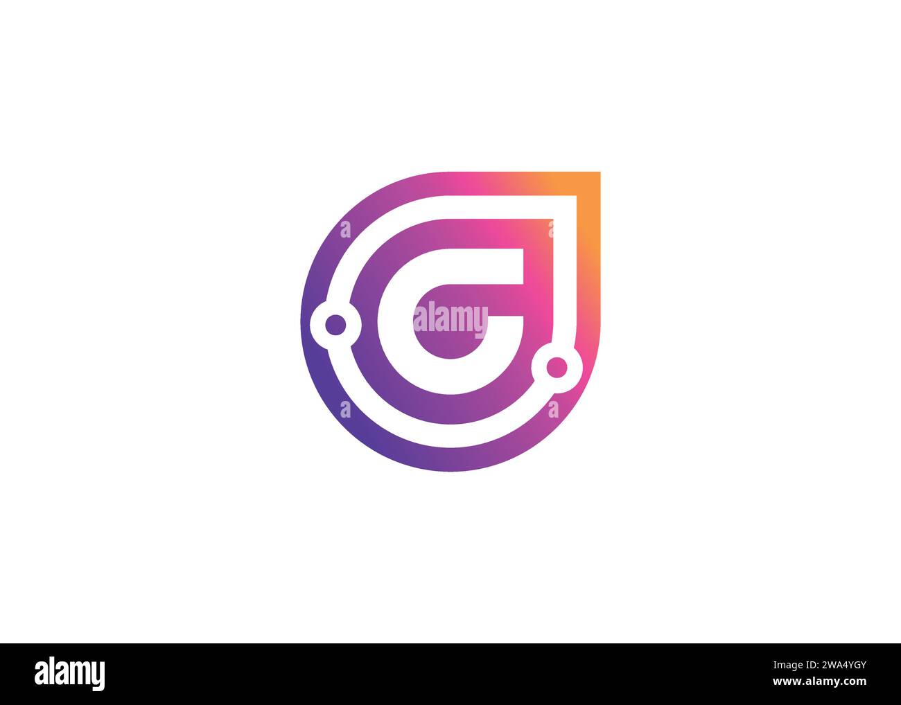 Letter C Technology vector monogram logo design template. Letter C ...