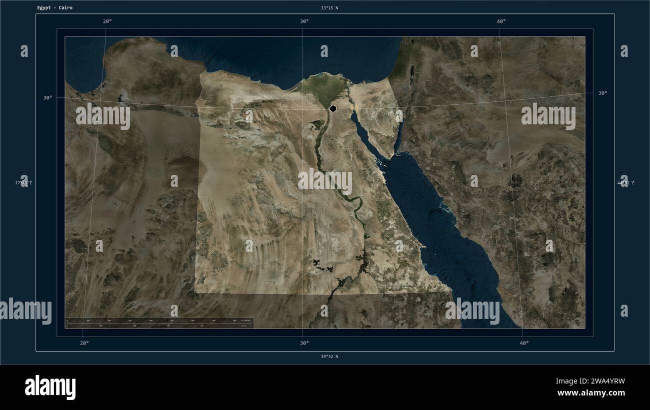 Egypt highlighted on a high resolution satellite map map with the ...