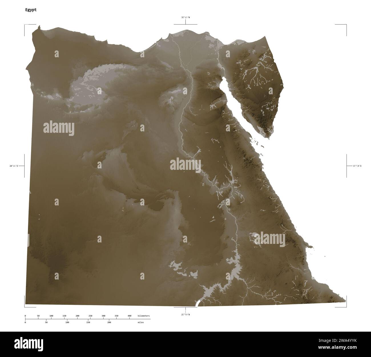 Shape of a elevation map colored in sepia tones with lakes and rivers ...