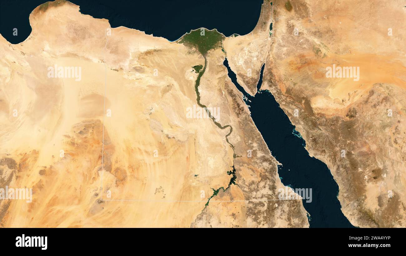 Egypt outlined on a low resolution satellite map Stock Photo - Alamy