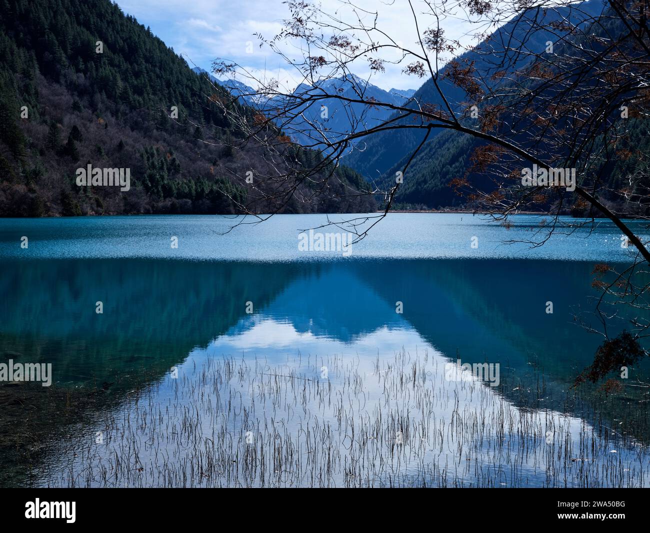 Jiuzhaighou National park in late autumn Stock Photo - Alamy
