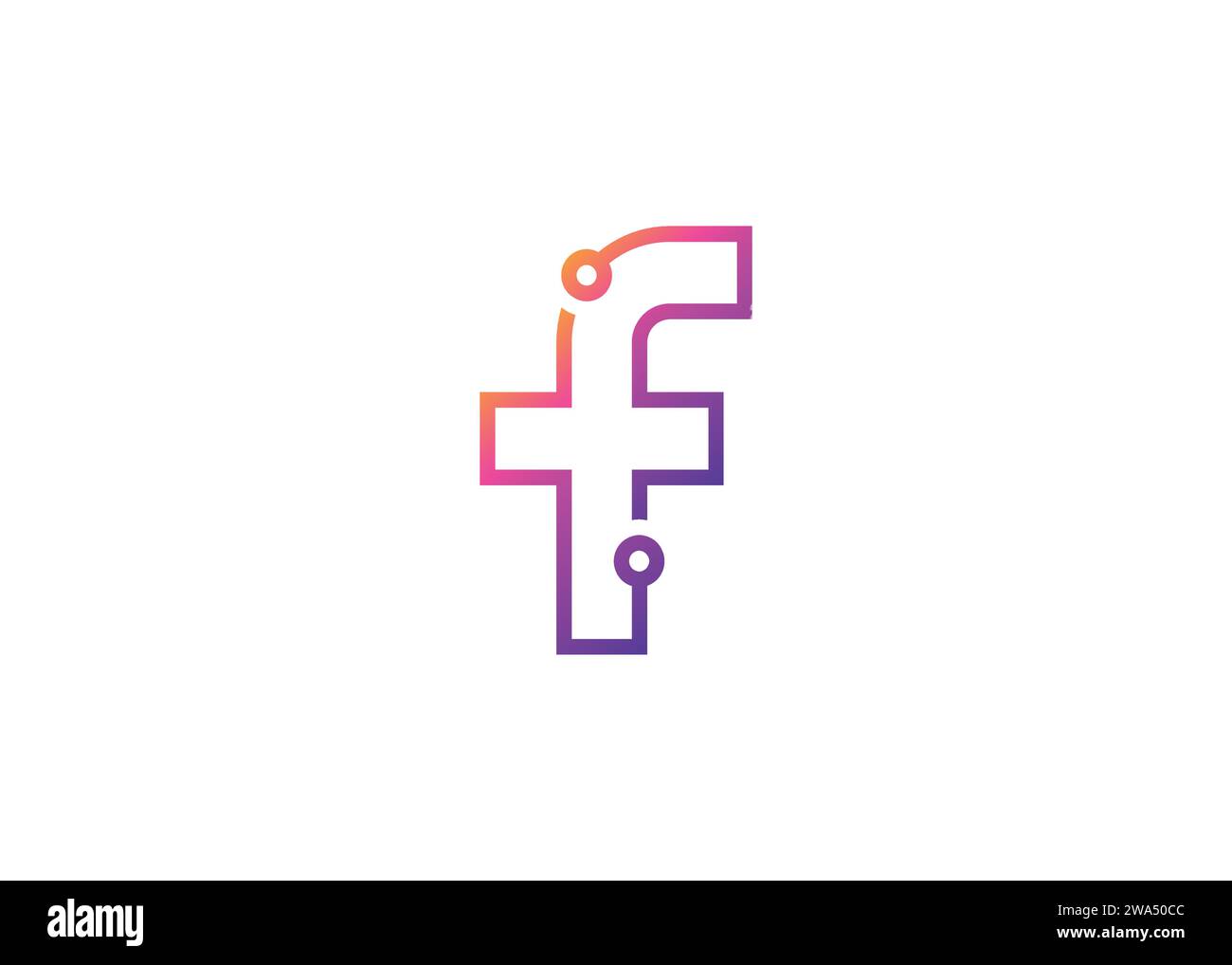 Letter F Technology vector monogram logo design template. Letter F ...