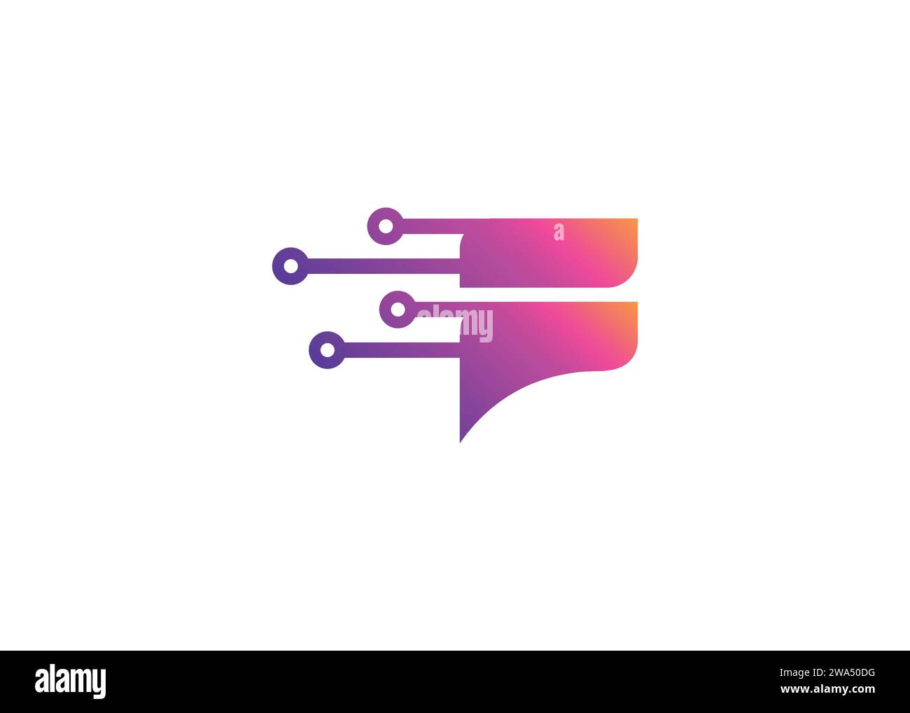 Letter F Technology vector monogram logo design template. Letter F ...