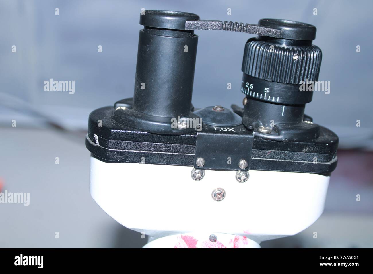 Parts of a microscope Eye Piece. India Stock Photo - Alamy