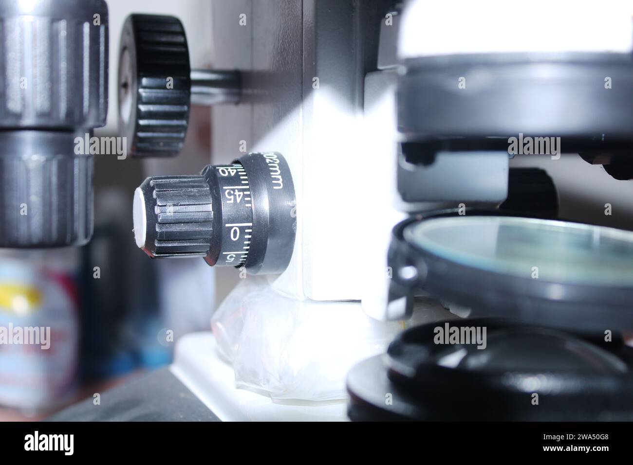 Clouse up Microscope Mirror Parts. India Stock Photo - Alamy