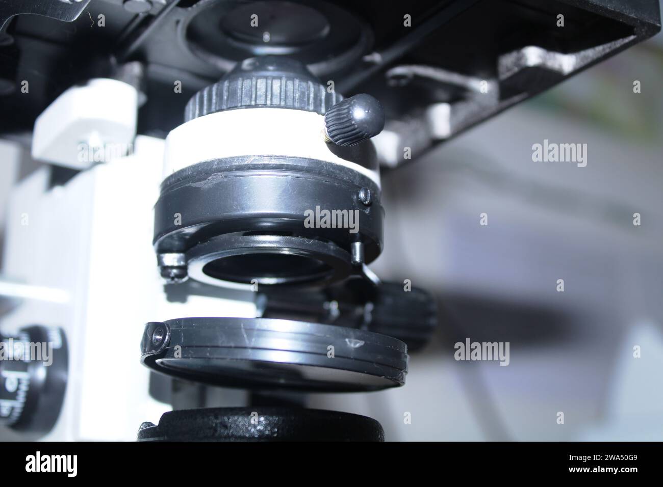 Clouse up Microscope Mirror Parts. India Stock Photo - Alamy