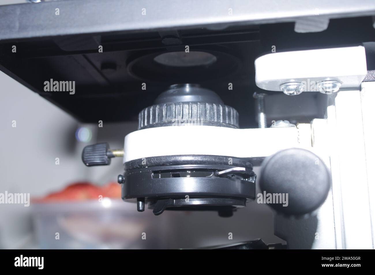 Clouse up Microscope Mirror Parts. India Stock Photo - Alamy