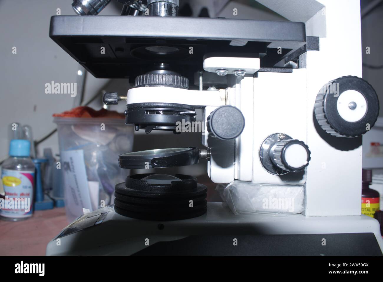 Clouse up Microscope Mirror Parts. India Stock Photo - Alamy