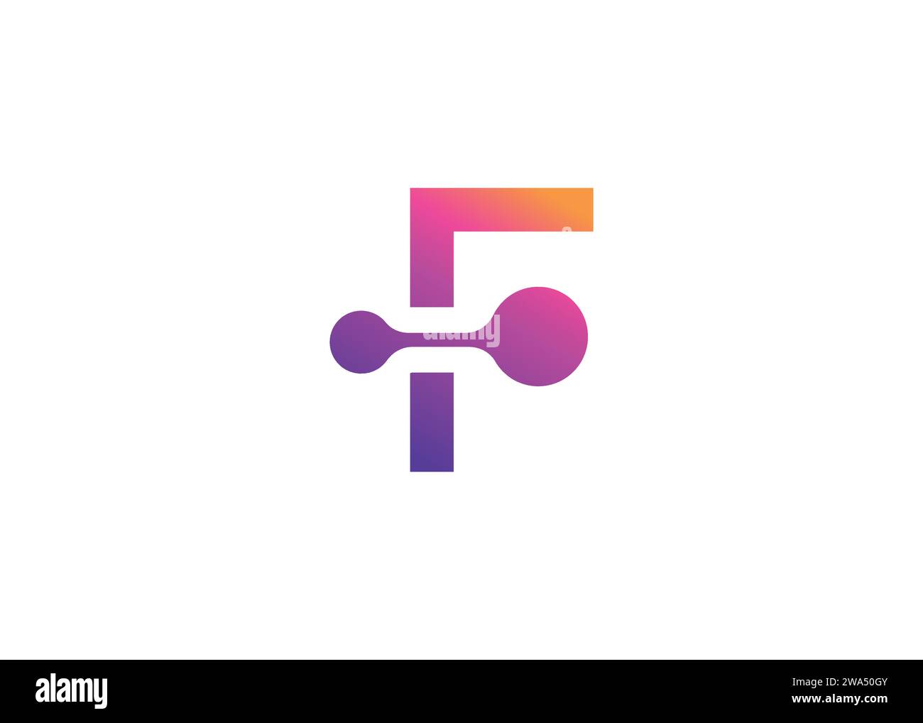 Letter F Technology vector monogram logo design template. Letter F ...