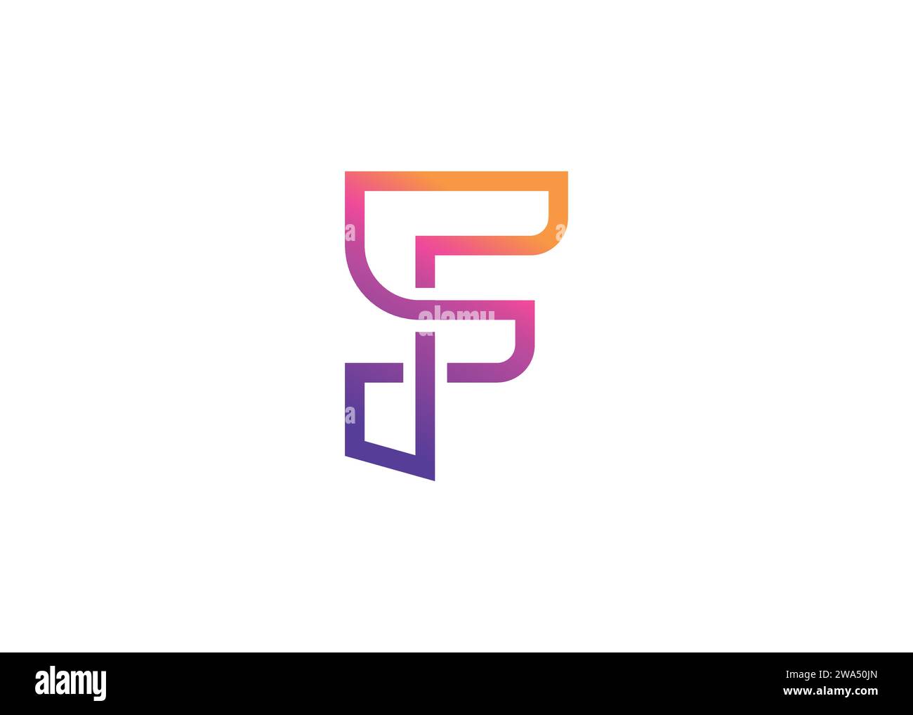 Letter F Technology vector monogram logo design template. Letter F ...