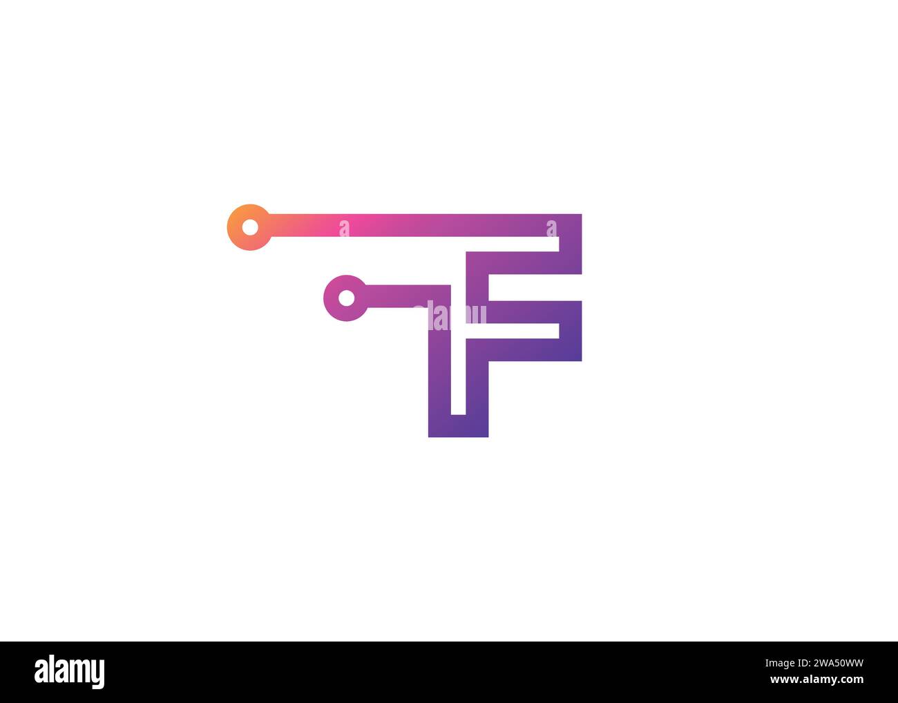 Letter F Technology vector monogram logo design template. Letter F ...