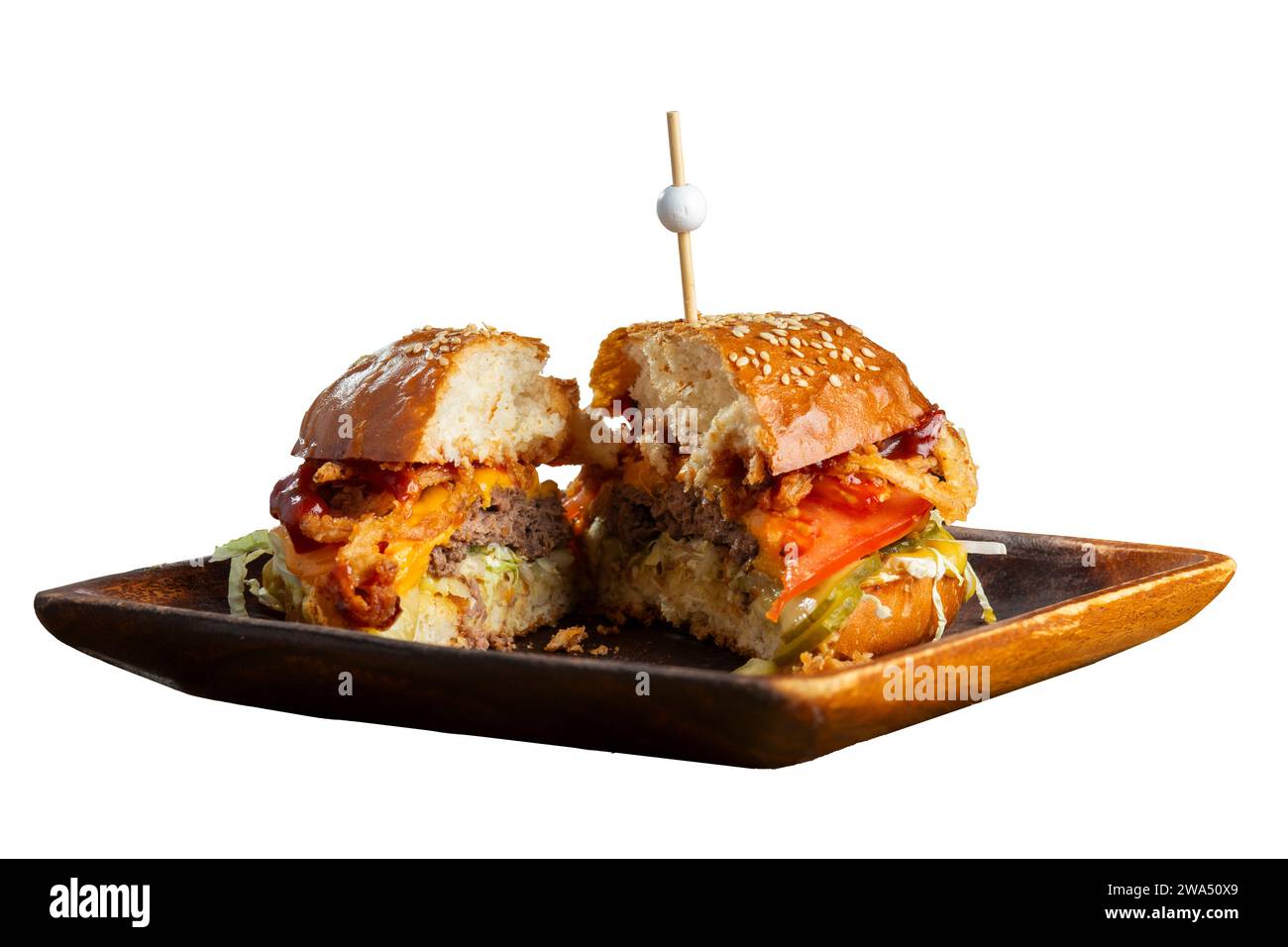 Half burger half vegetable sandwich Cut Out Stock Images & Pictures - Alamy
