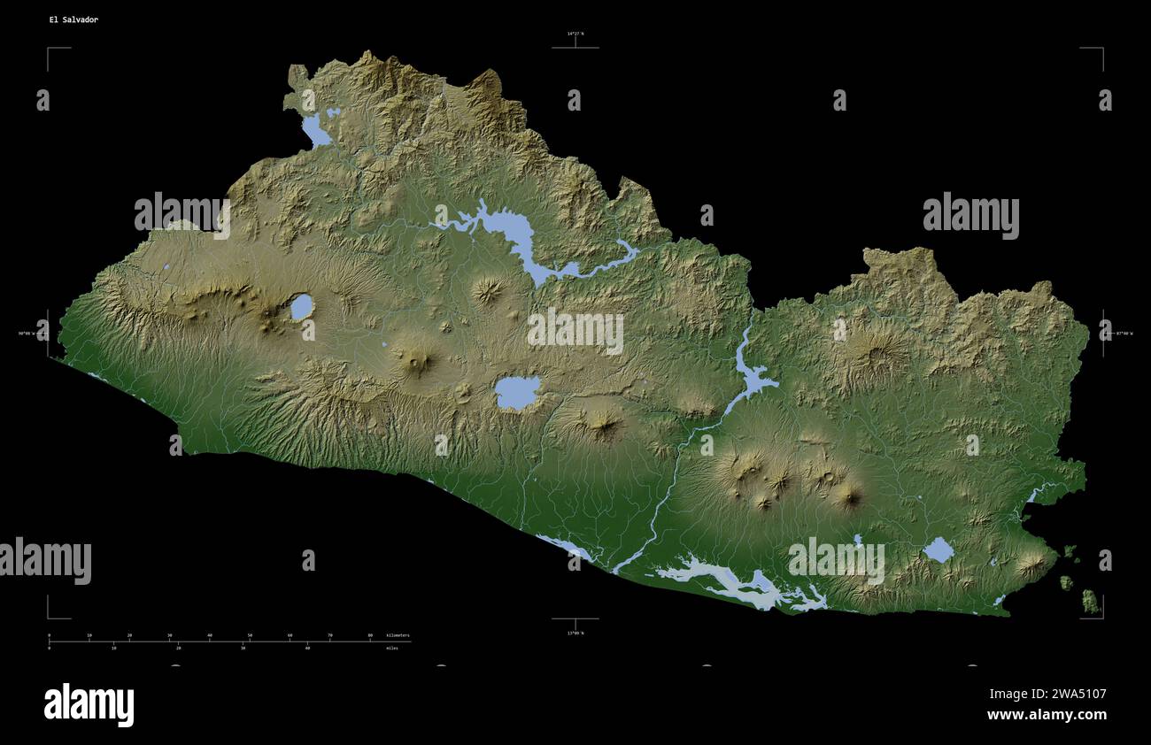 Shape of a Pale colored elevation map with lakes and rivers of the El ...