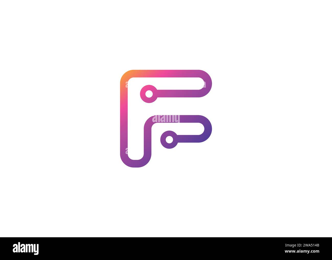 Letter F Technology vector monogram logo design template. Letter F ...