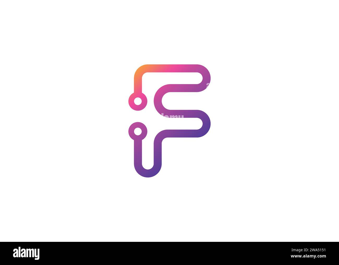 Letter F Technology vector monogram logo design template. Letter F ...