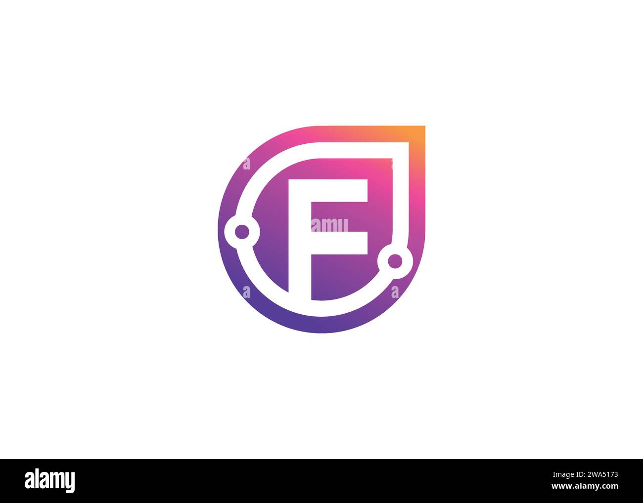 Letter F Technology vector monogram logo design template. Letter F ...