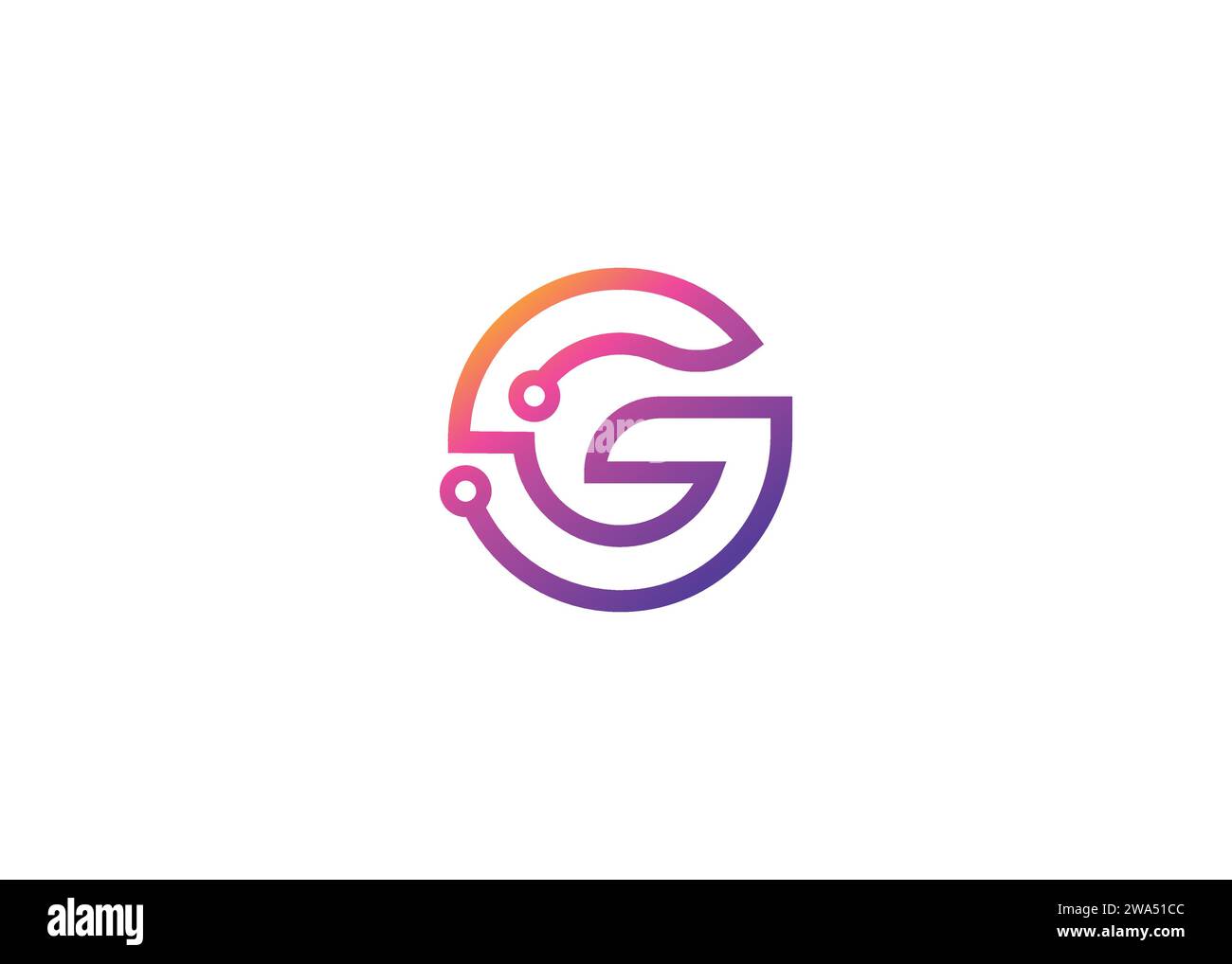 Letter G Technology vector monogram logo design template. Letter G ...