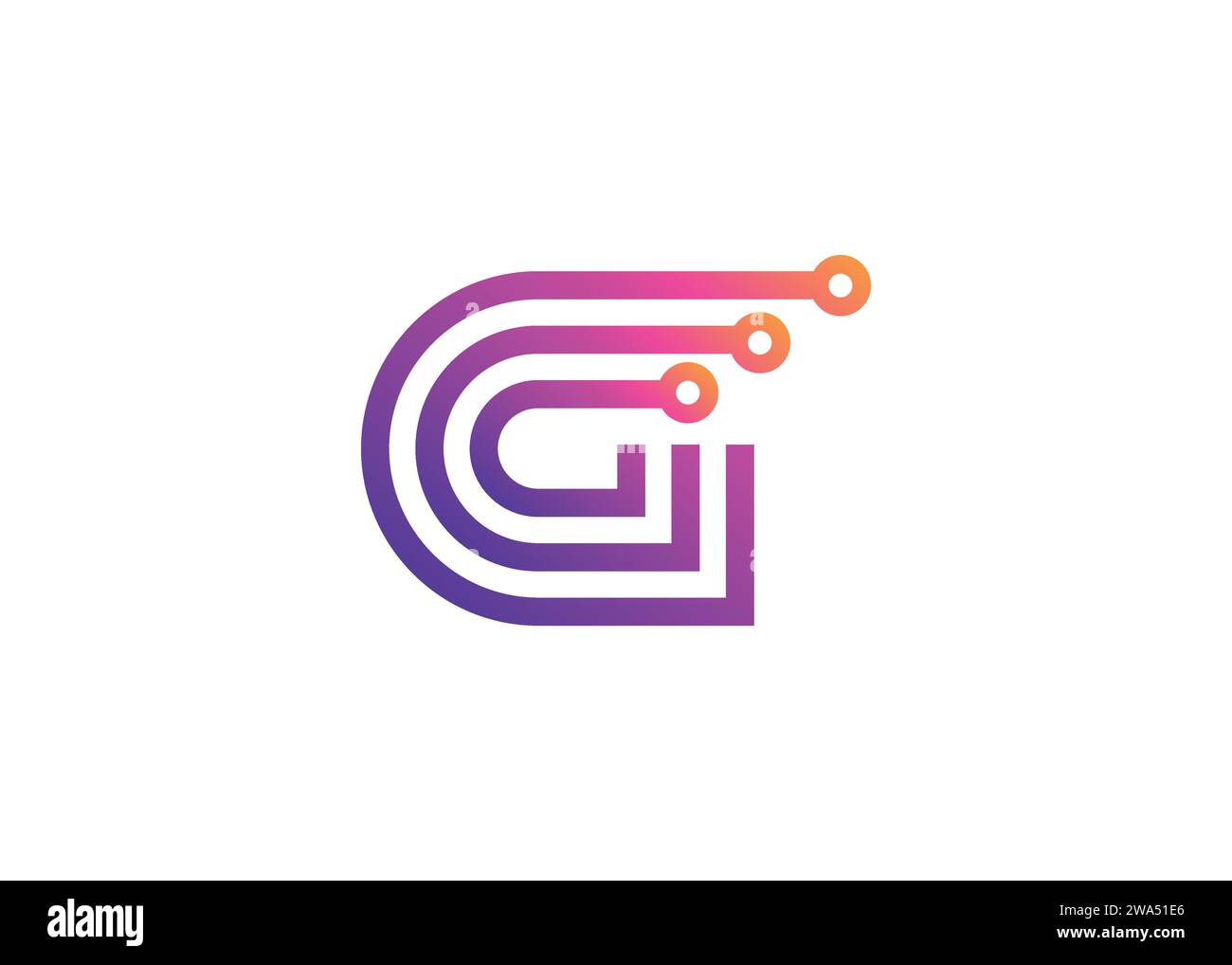 Letter G Technology vector monogram logo design template. Letter G ...