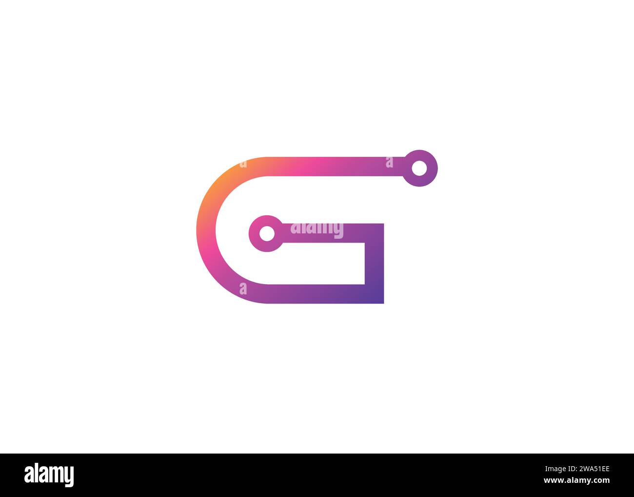 Letter G Technology vector monogram logo design template. Letter G ...