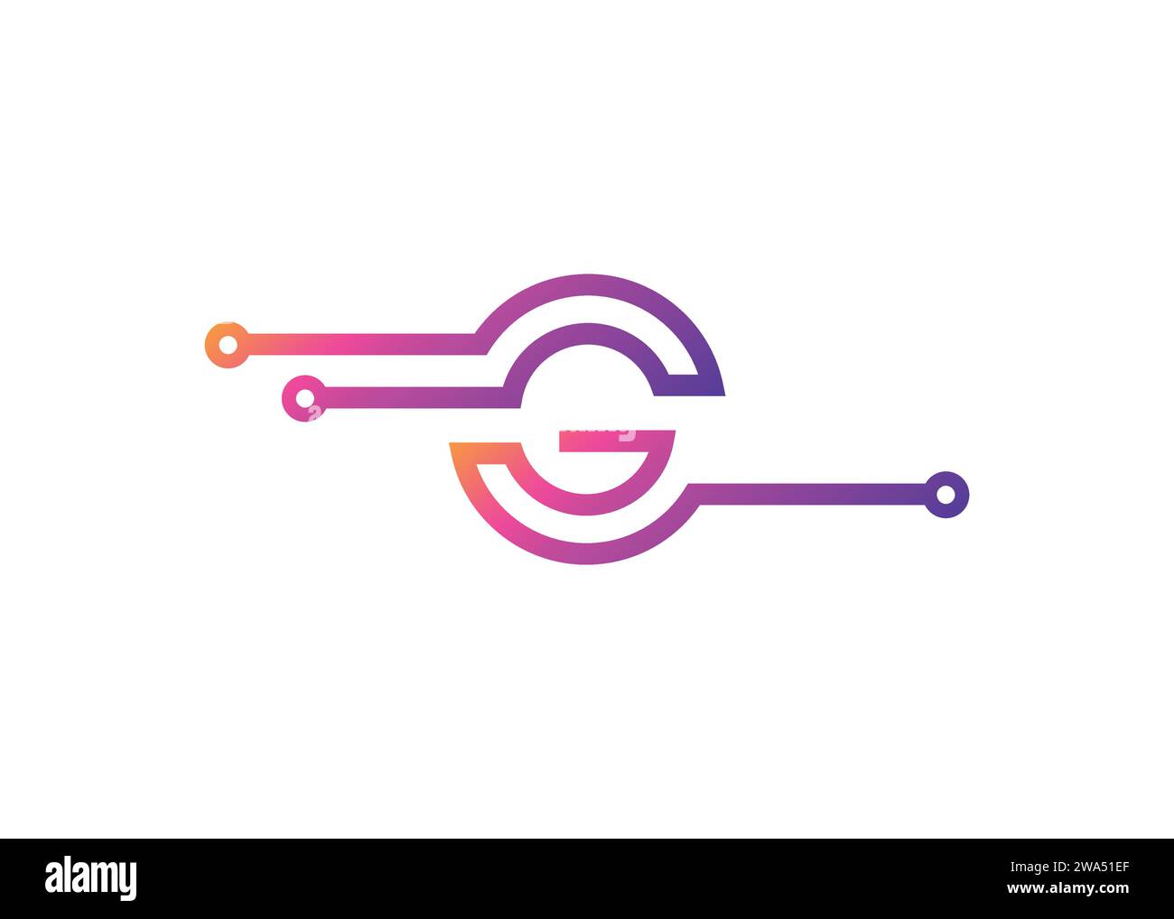 Letter G Technology vector monogram logo design template. Letter G ...