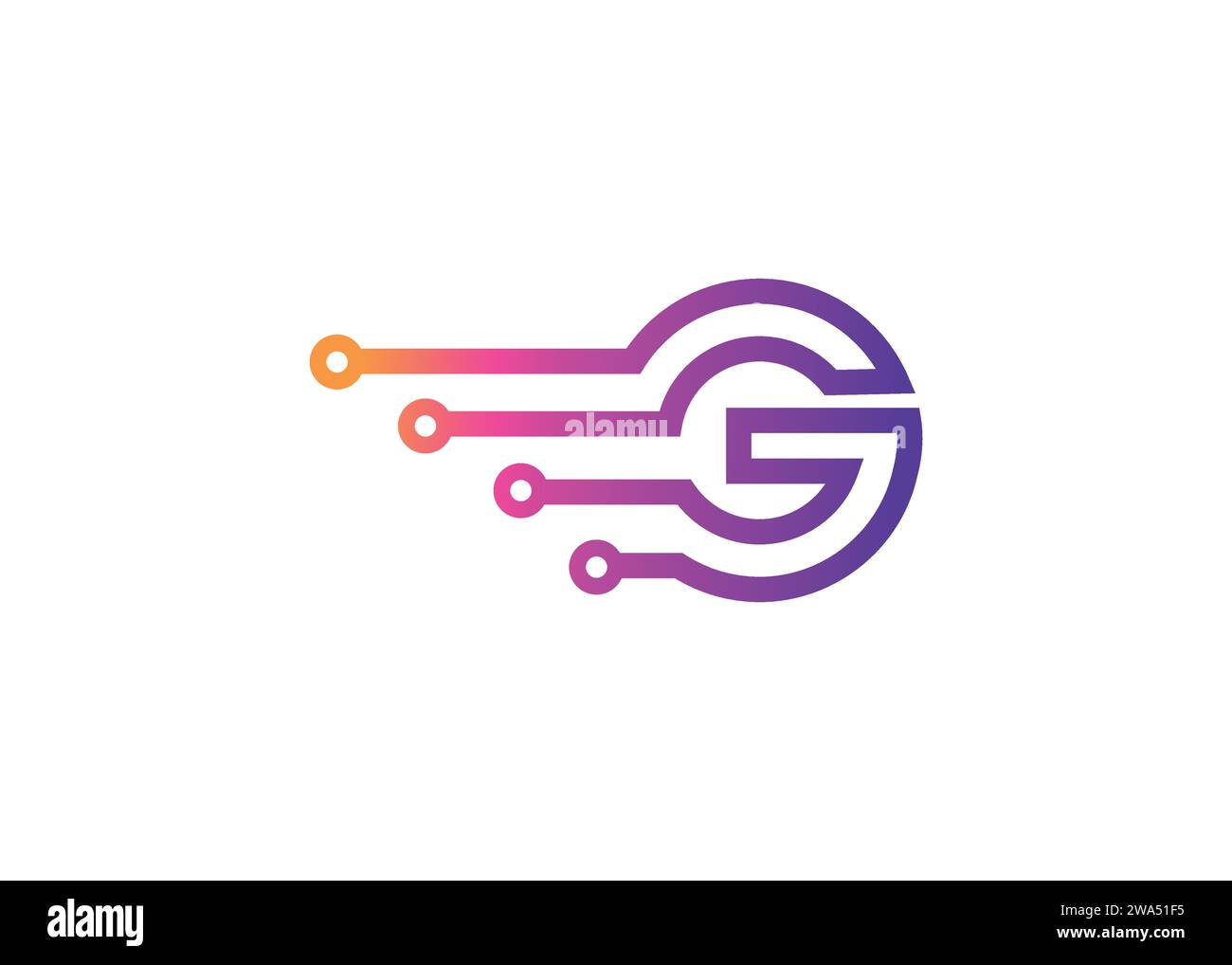 Letter G Technology vector monogram logo design template. Letter G ...