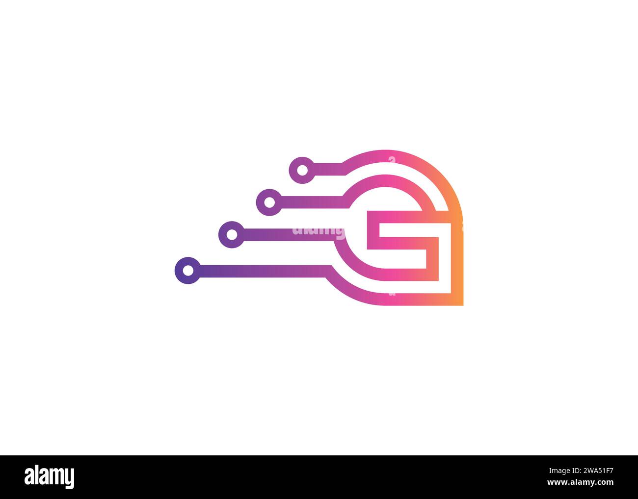 Letter G Technology vector monogram logo design template. Letter G ...