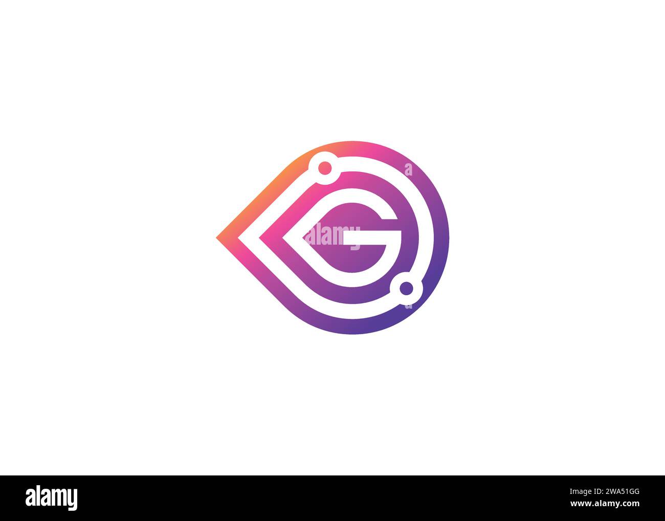 Letter G Technology vector monogram logo design template. Letter G ...