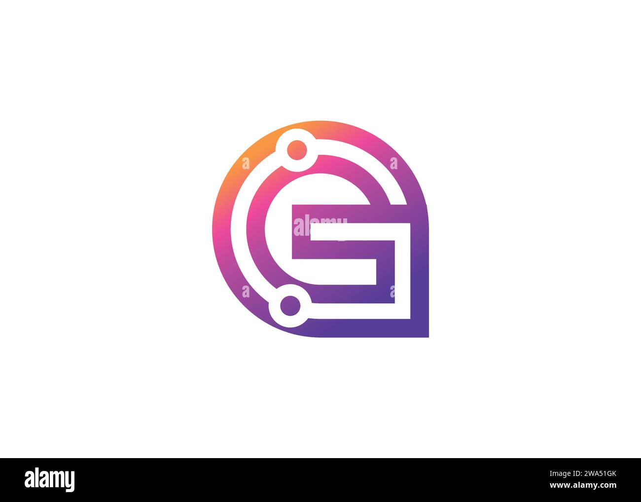 Letter G Technology vector monogram logo design template. Letter G ...