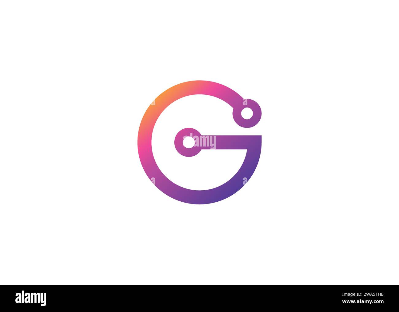 Letter G Technology vector monogram logo design template. Letter G ...