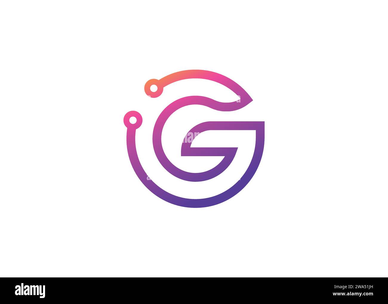Letter G Technology vector monogram logo design template. Letter G ...