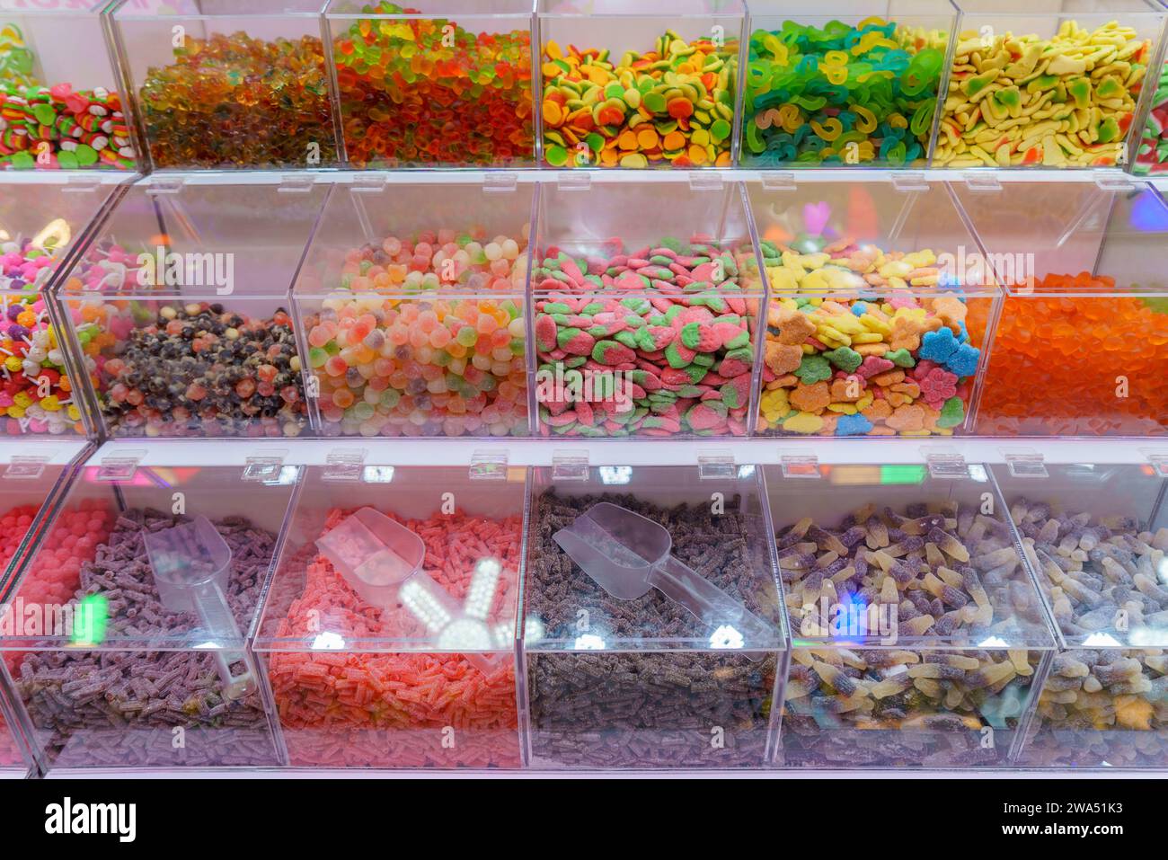 Colorful mix of sugar jelly candy delightful piece is a confectionery ...