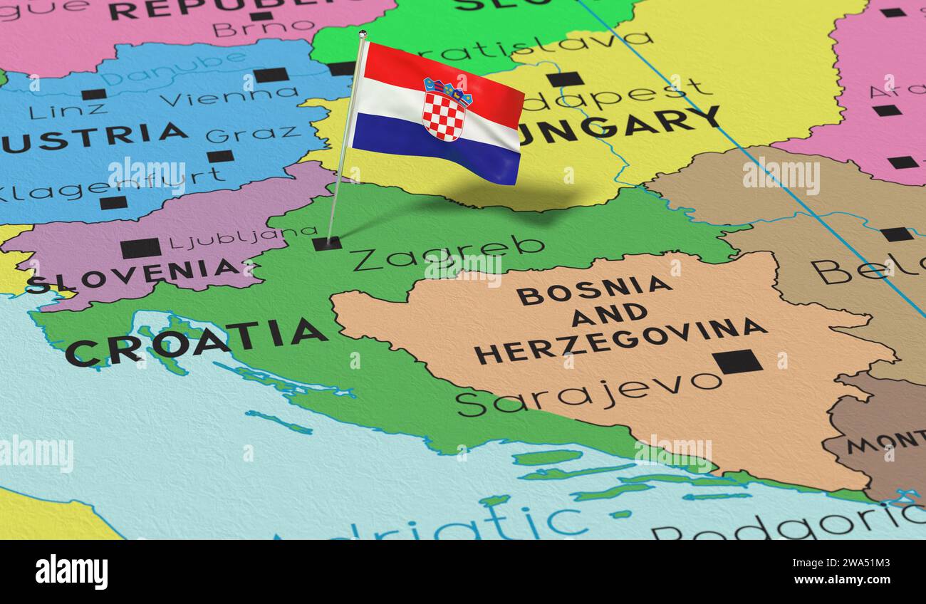Croatia political map capital zagreb hi-res stock photography and ...
