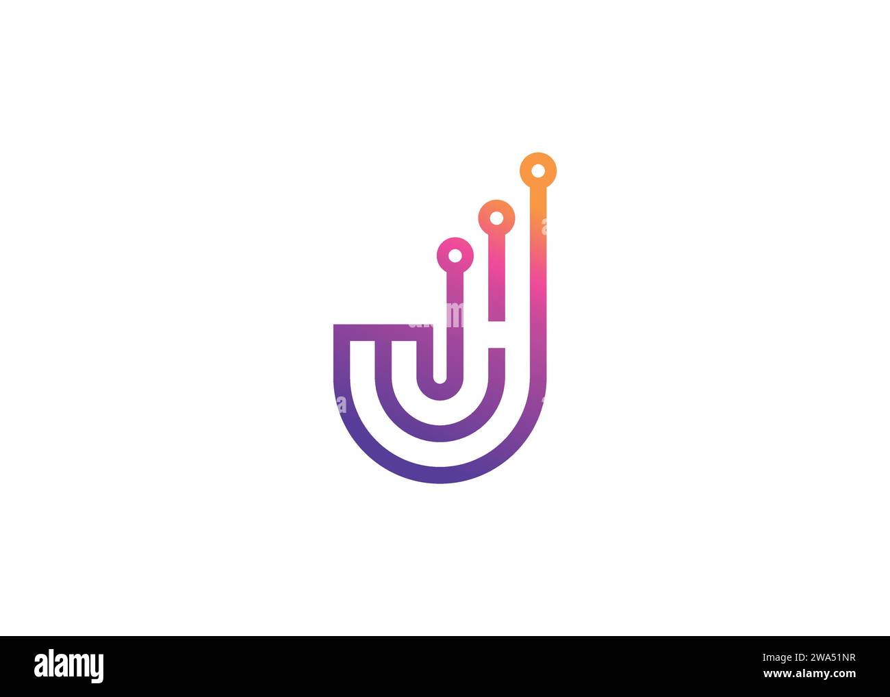 Letter H Technology vector monogram logo design template. Letter H ...