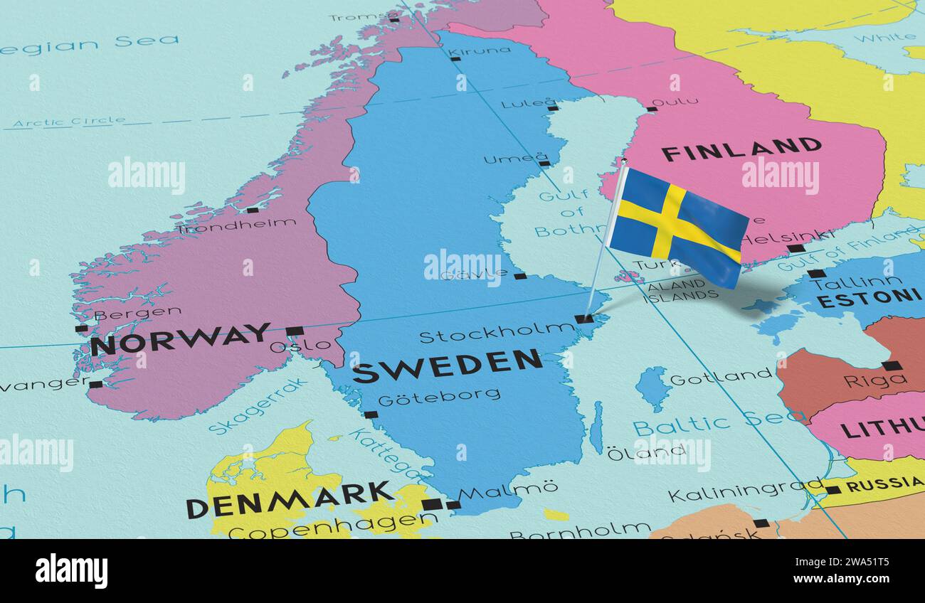 Sweden political map capital hi-res stock photography and images - Alamy