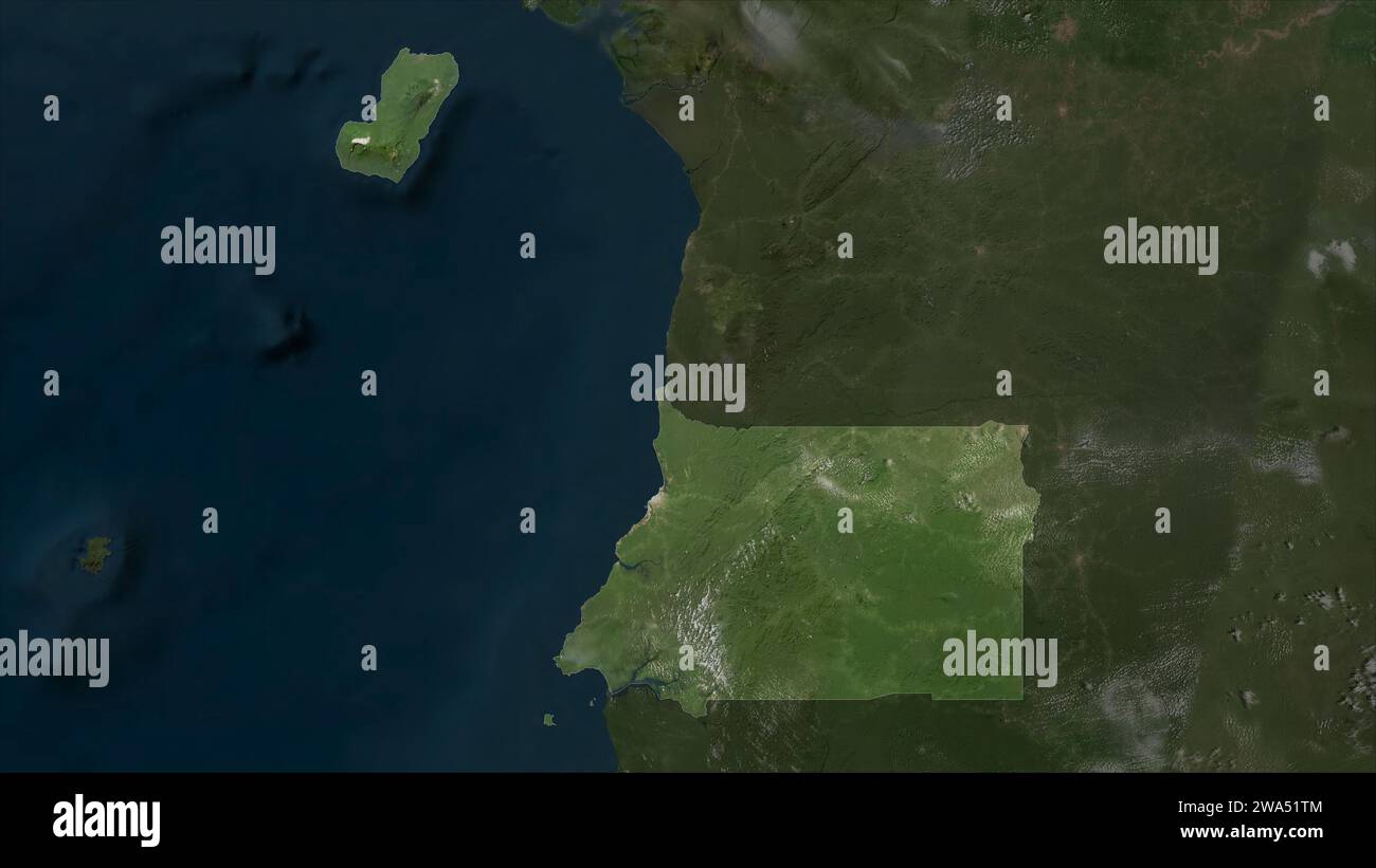 Equatorial Guinea highlighted on a high resolution satellite map Stock ...