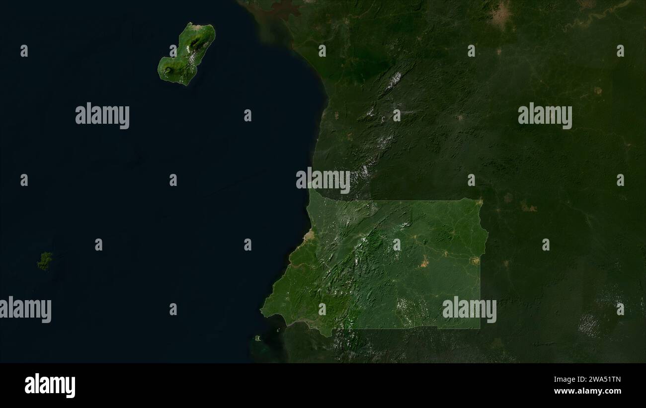 Equatorial Guinea highlighted on a low resolution satellite map Stock ...