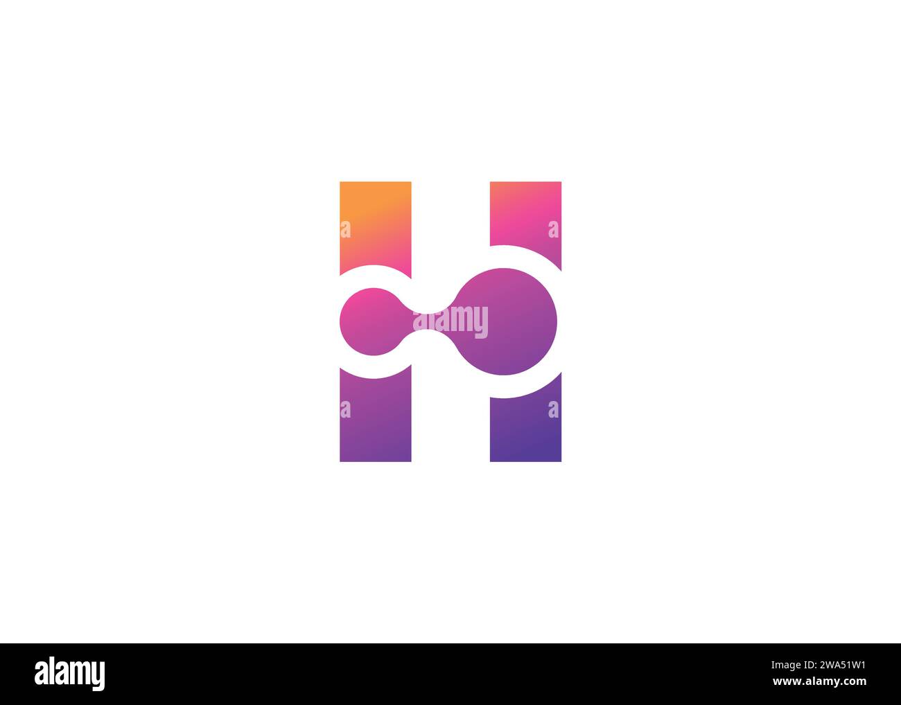 Letter H Technology vector monogram logo design template. Letter H ...
