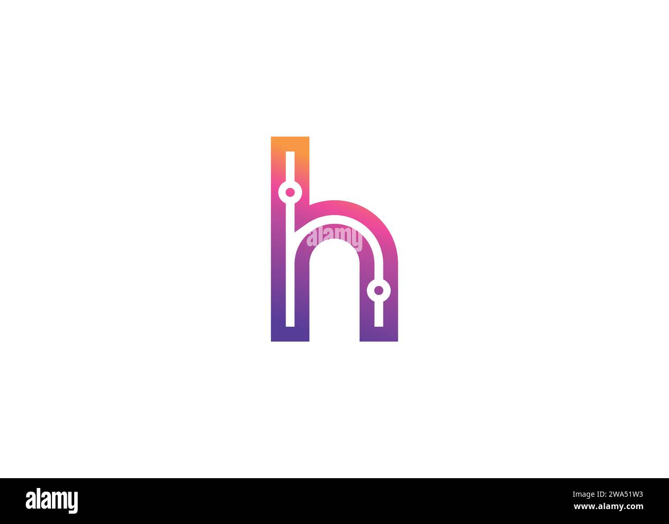 Letter H Technology vector monogram logo design template. Letter H ...