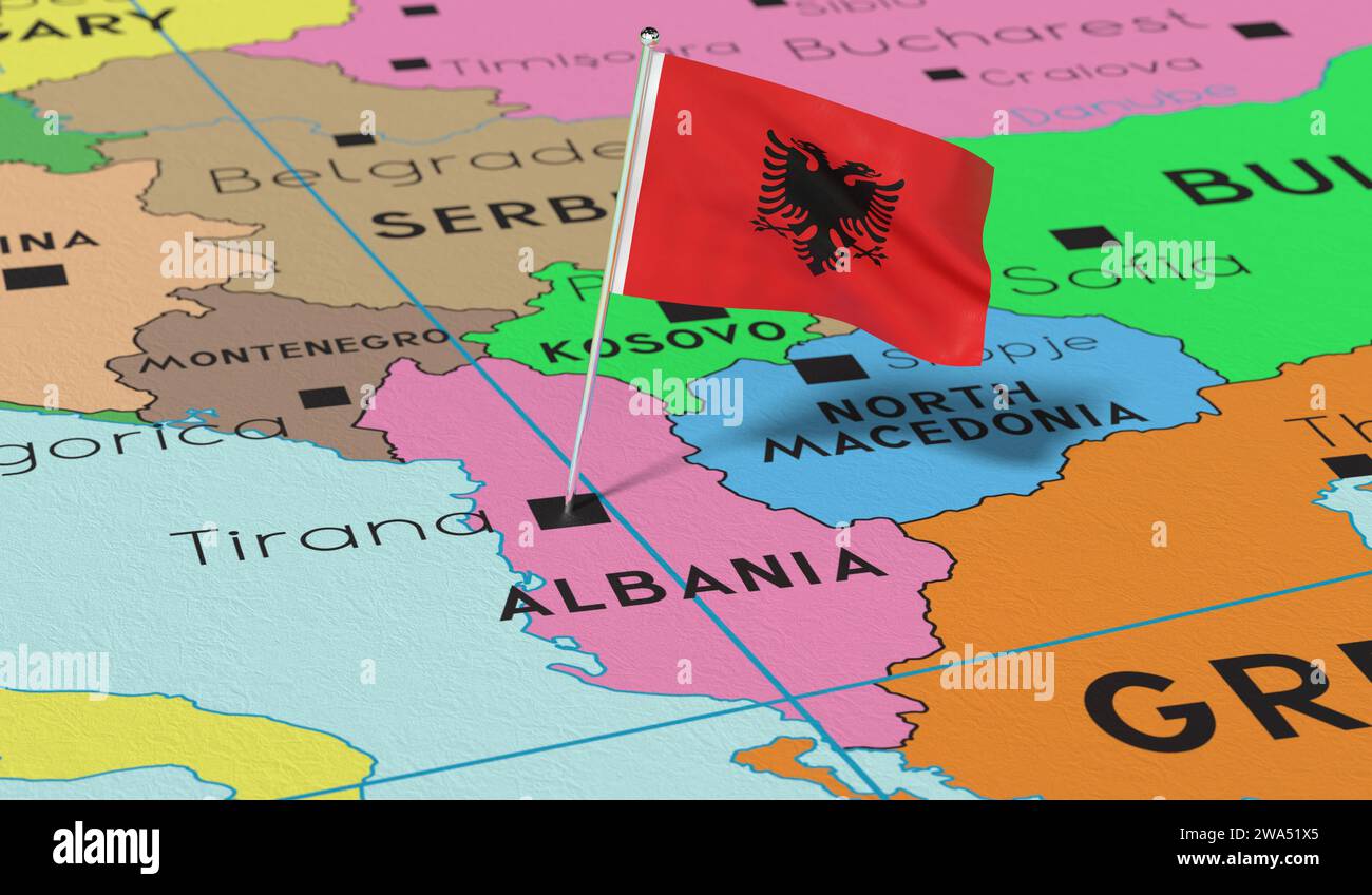 Albania political map capital hi-res stock photography and images - Alamy