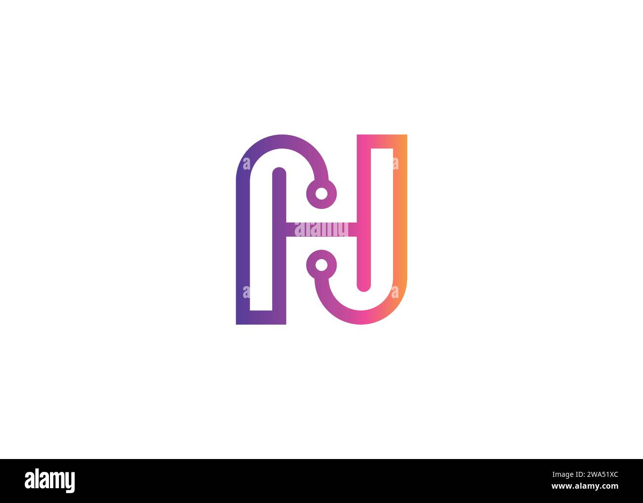 Letter H Technology vector monogram logo design template. Letter H ...