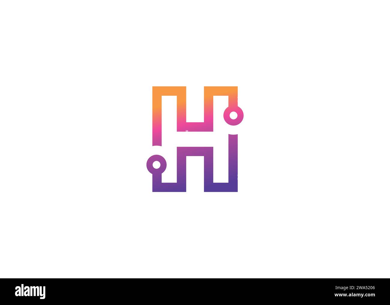 Letter H Technology vector monogram logo design template. Letter H ...