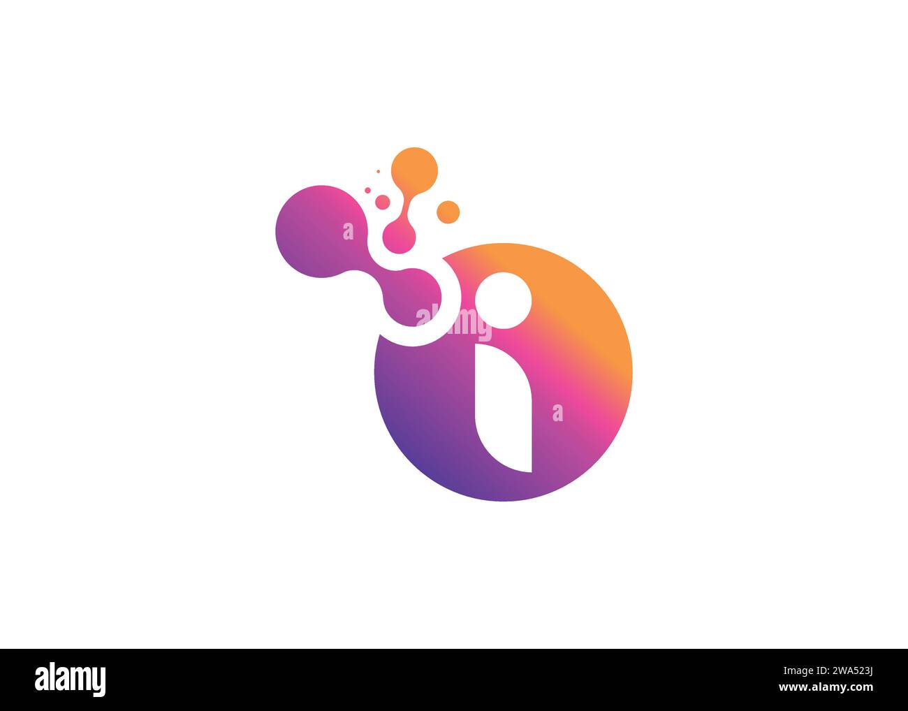 Letter i Technology vector monogram logo design template. Letter i ...