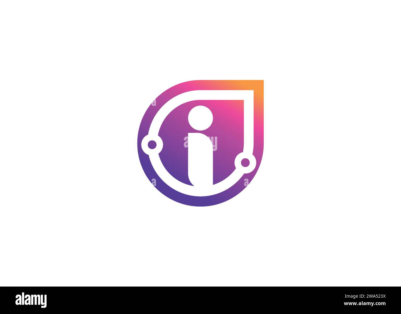 Letter i Technology vector monogram logo design template. Letter i ...