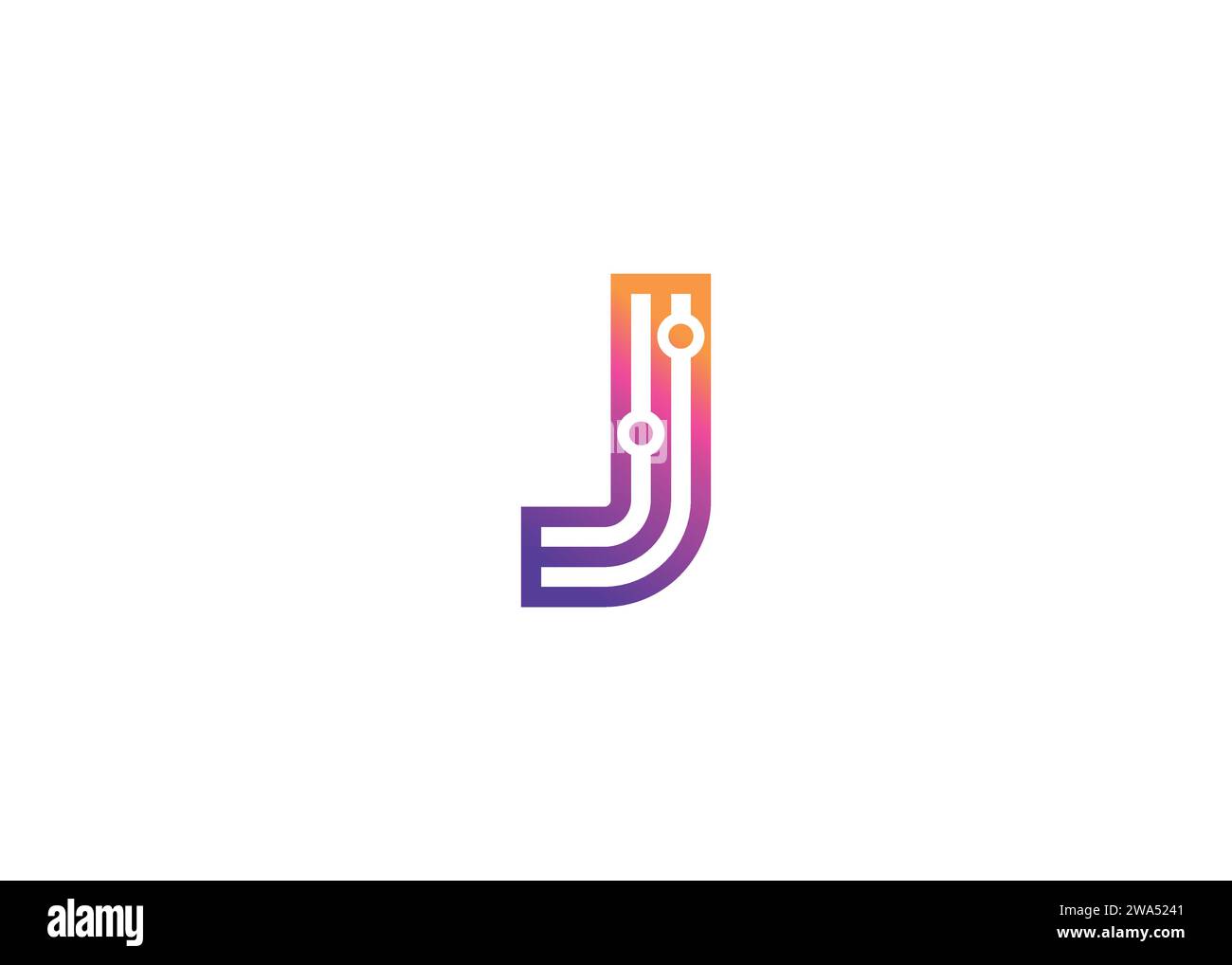 Letter J Technology vector monogram logo design template. Letter J ...