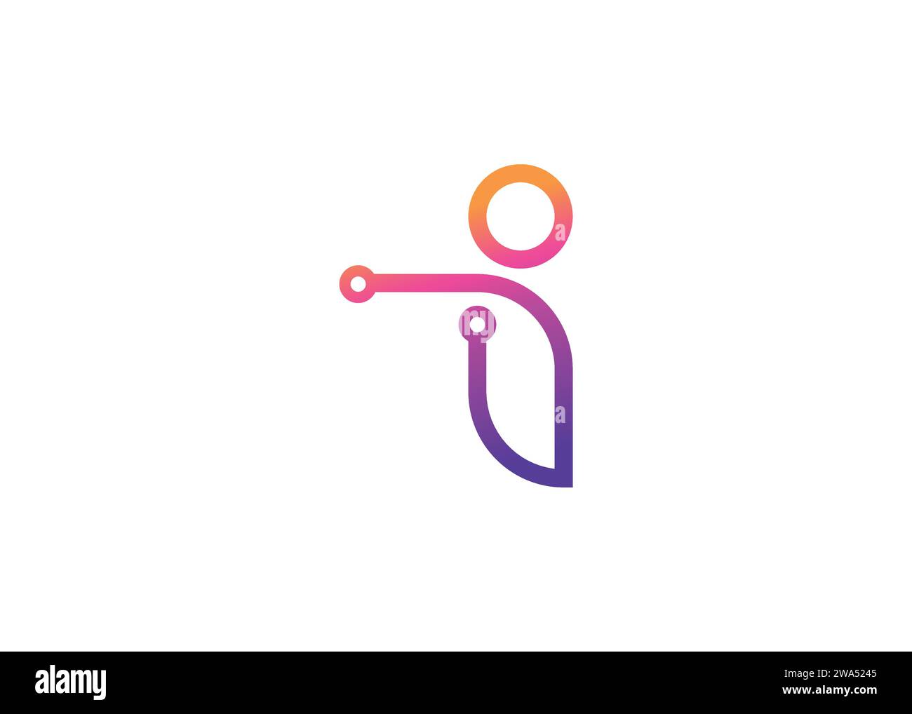 Letter i Technology vector monogram logo design template. Letter i ...