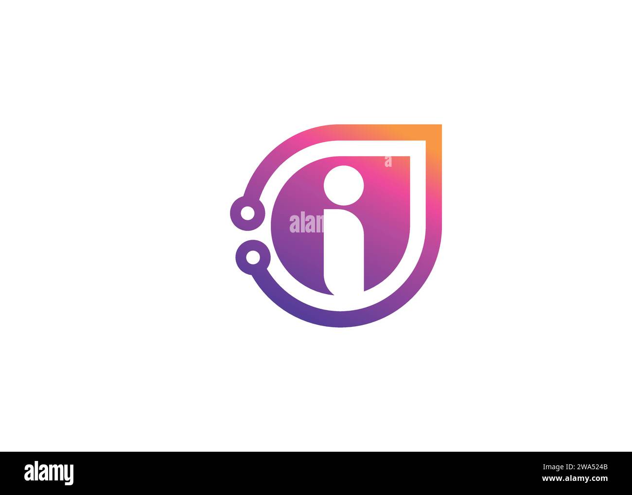 Letter i Technology vector monogram logo design template. Letter i ...